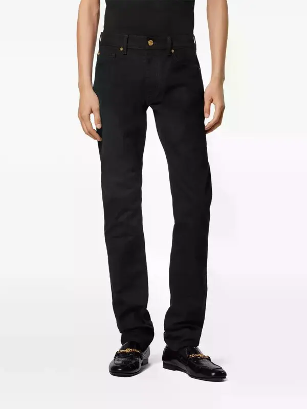 Versace Medusa Embroidery Jeans - Black