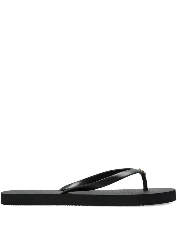 Melissa Odabash Logo Detail Flip Flops - Black