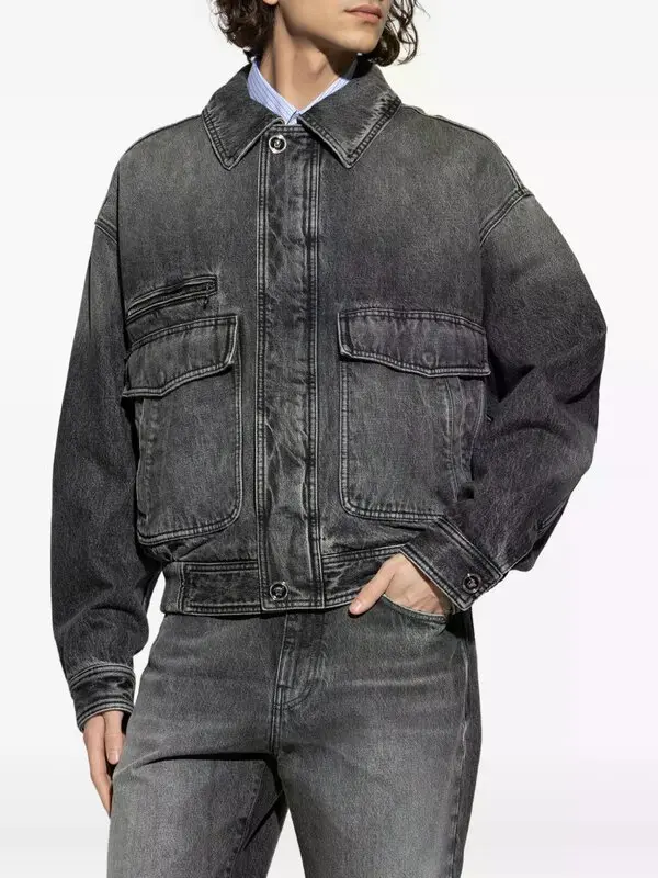 Versace Pocket Zip Denim Jacket
