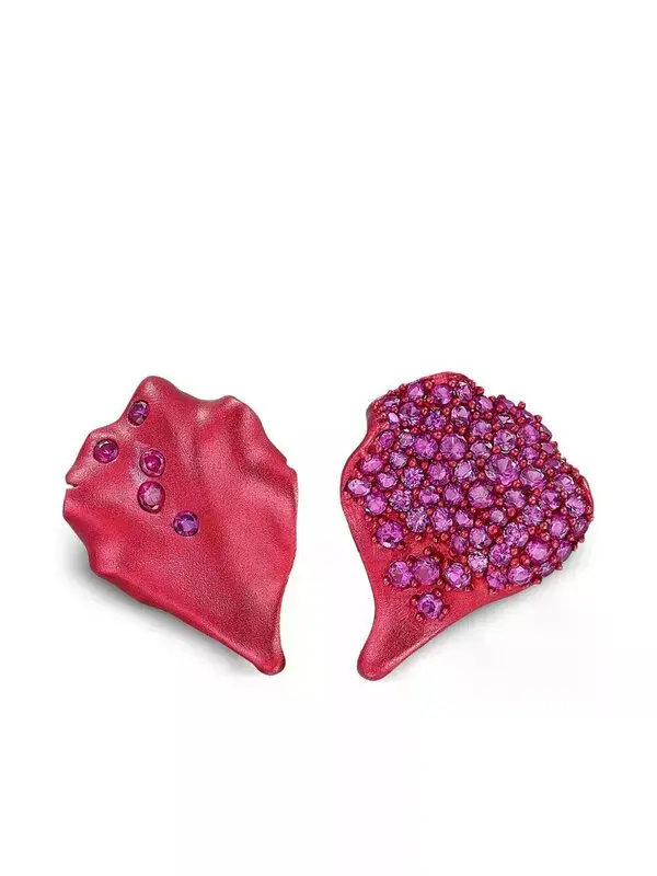 ANABELA CHAN 14k Yellow Gold Petal Ruby Earrings - Red