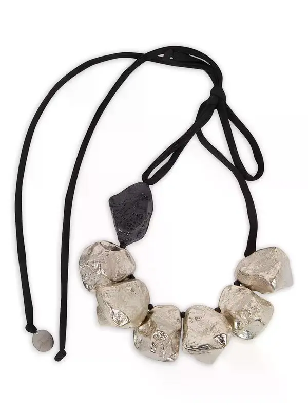 MARIA CALDERARA Stone Detail Necklace - Silver