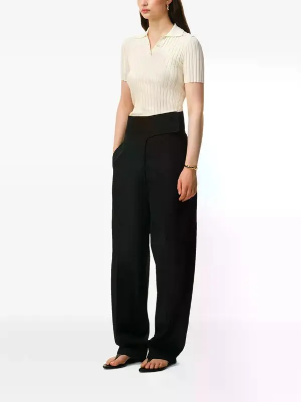 AMI Paris Wool Canvas Belted Trousers