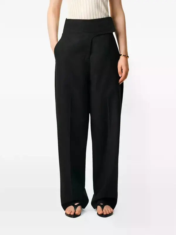 AMI Paris Wool Canvas Belted Trousers