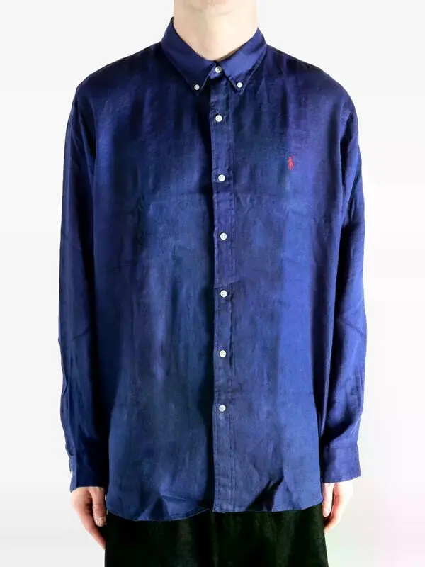 Polo Ralph Lauren Long Sleeve Cotton Shirt With Embroidered Logo
