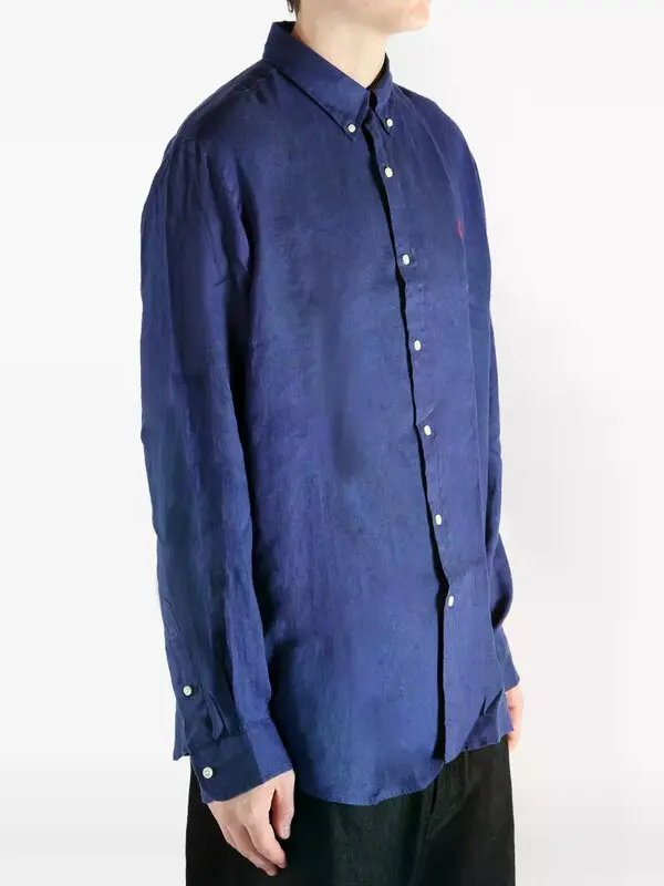 Polo Ralph Lauren Long Sleeve Cotton Shirt With Embroidered Logo