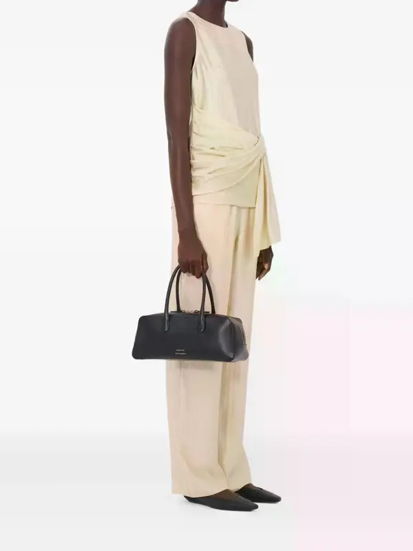 Loulou De Saison Fonda Striped Draped Silk Top - Neutrals