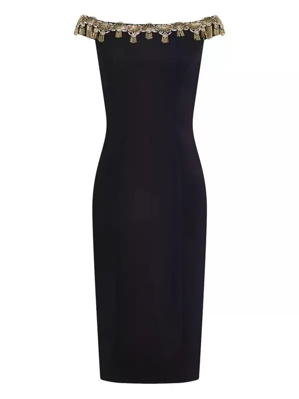 Jenny Packham Valorie Embellished Midi Dress - Black