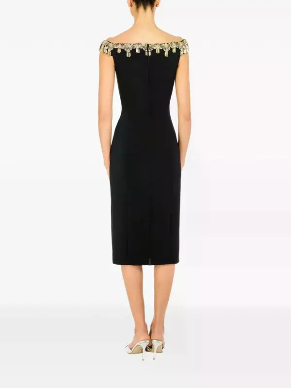 Jenny Packham Valorie Embellished Midi Dress - Black