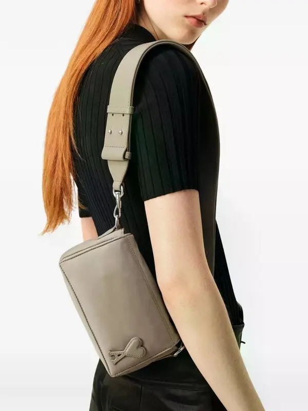 AMI Paris Marcel Padded Shoulder Bag - Grey