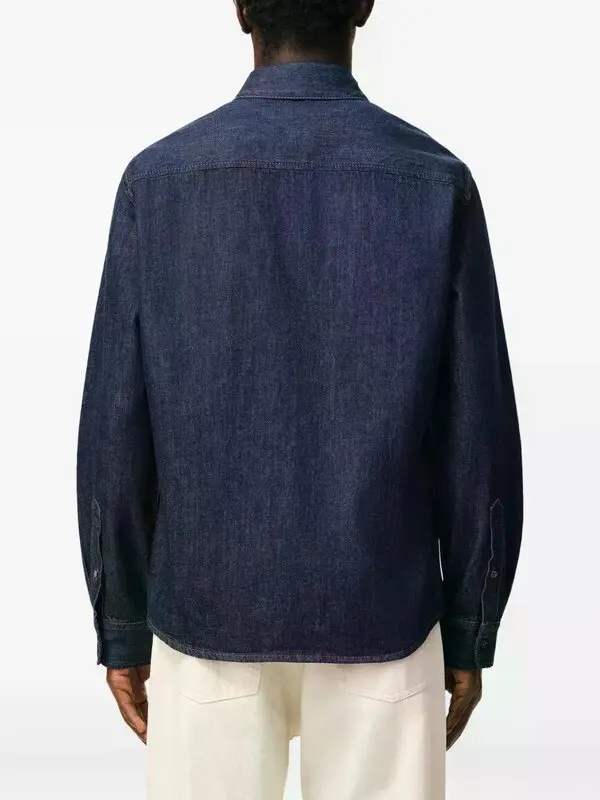 AMI Paris De Coeur Embroidered Denim Shirt