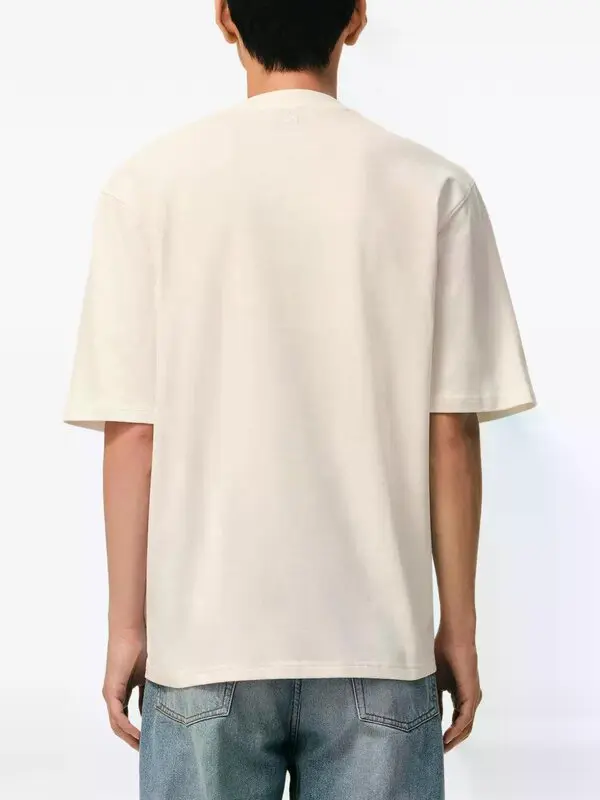 AMI Paris De Coeur Embossed T-shirt - Neutrals