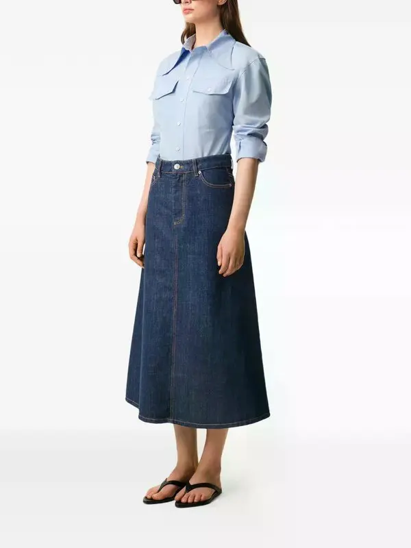 AMI Paris Midi Raw Denim Skirt