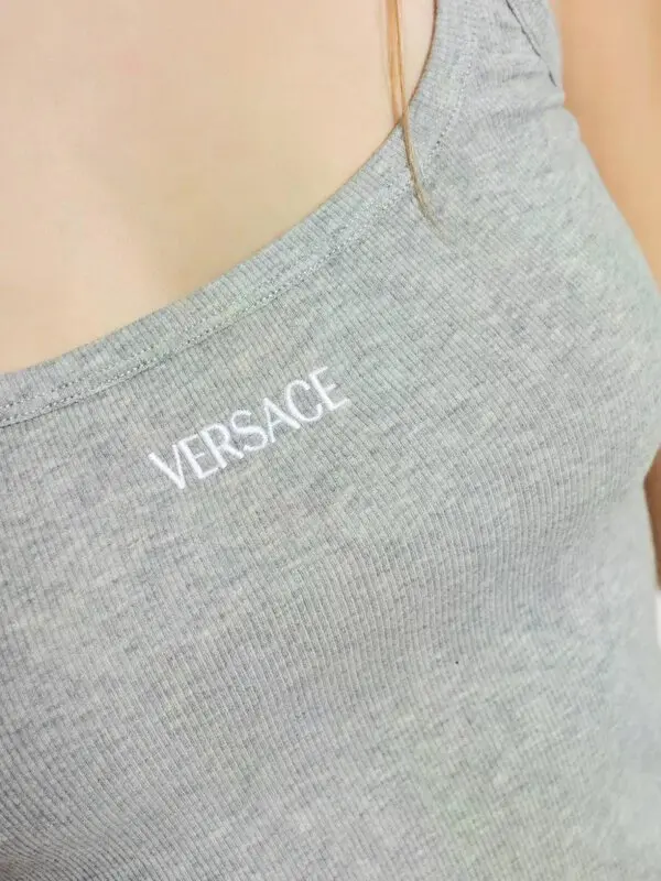 Versace Logo Ribbed Dress