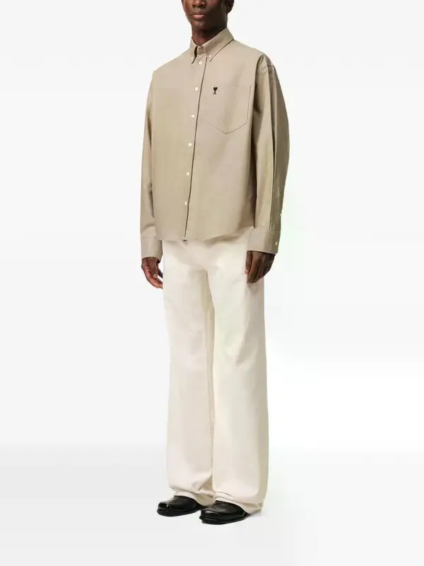 AMI Paris De Coeur Embroidered Boxy Shirt