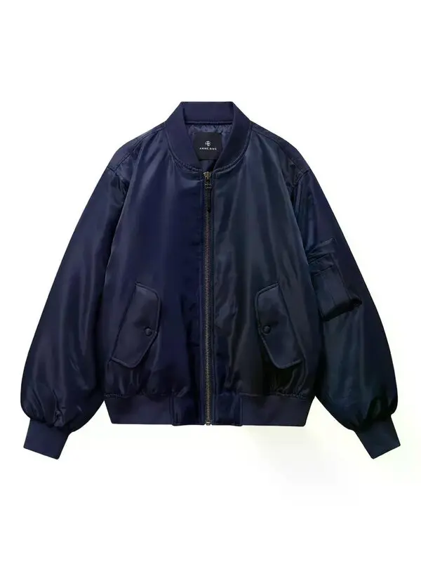 ANINE BING Leon Zip-fastening Bomber Jacket - Blue