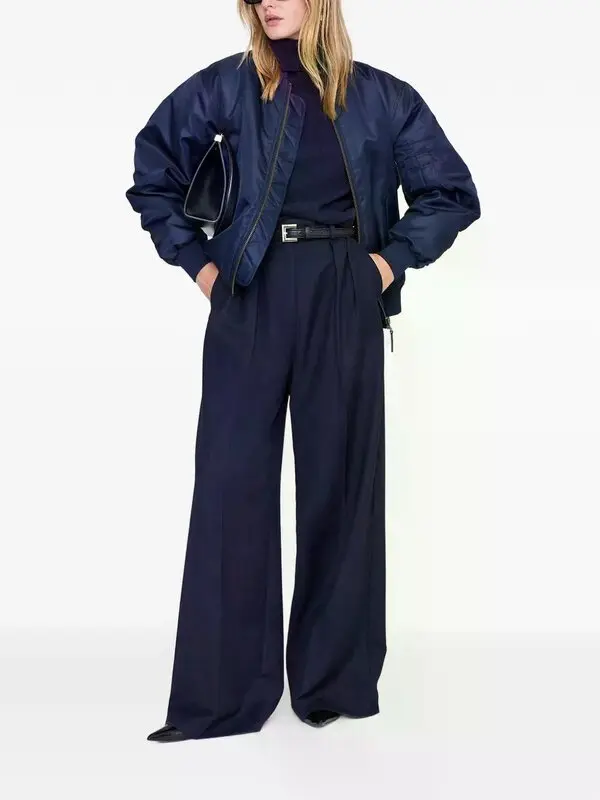 ANINE BING Leon Zip-fastening Bomber Jacket - Blue