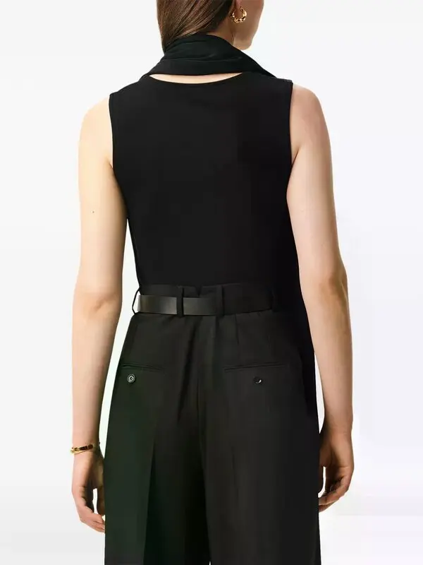 AMI Paris Sleeveless Lavalliere Top - Black
