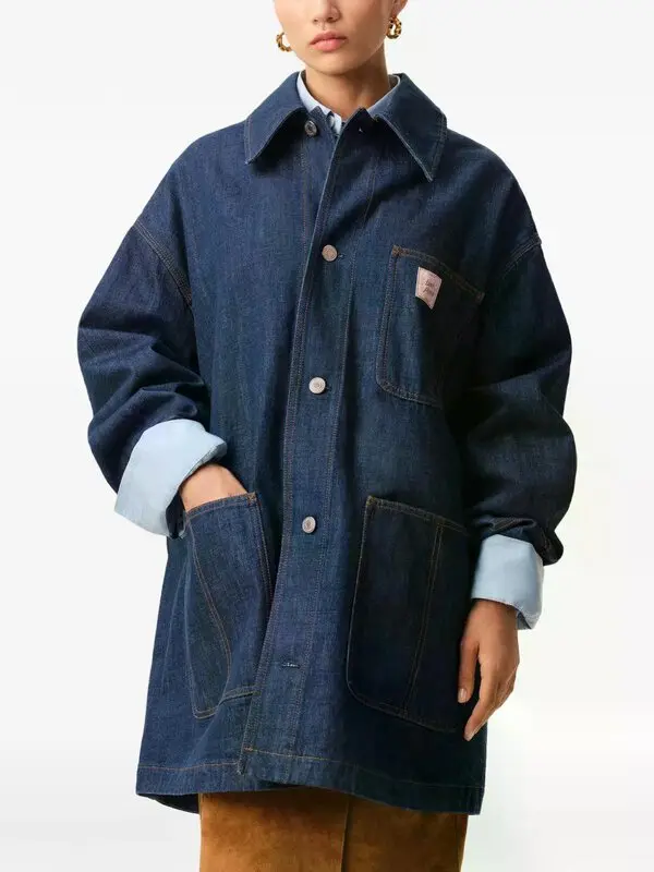 AMI Paris Raw Indigo Denim Worker Jacket