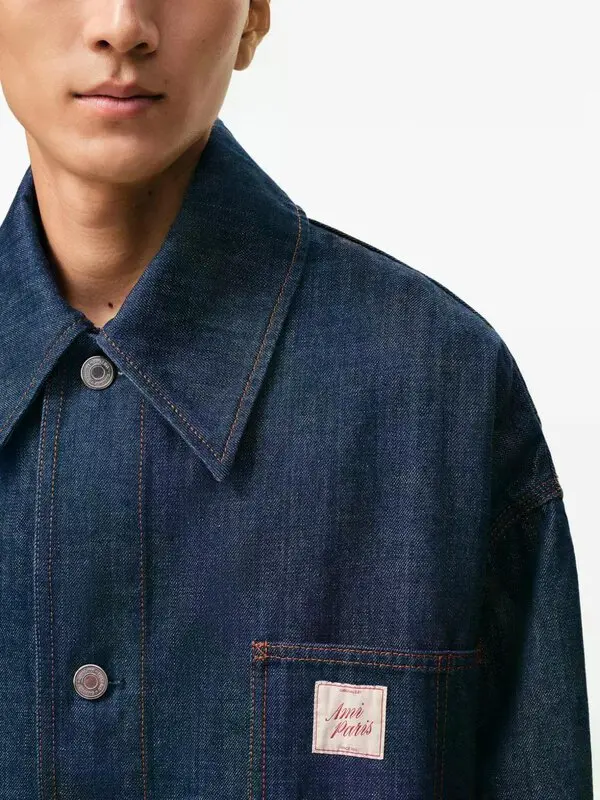 AMI Paris Raw Indigo Denim Worker Jacket
