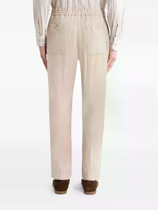 Etro Twill Linen Trousers - Neutrals