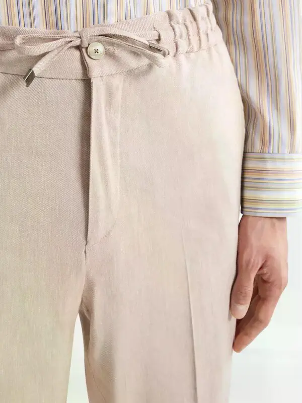 Etro Twill Linen Trousers - Neutrals