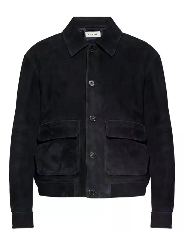 FRAME Buttoned Suede Jacket