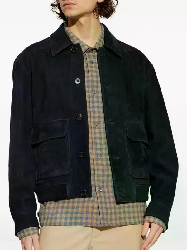 FRAME Buttoned Suede Jacket