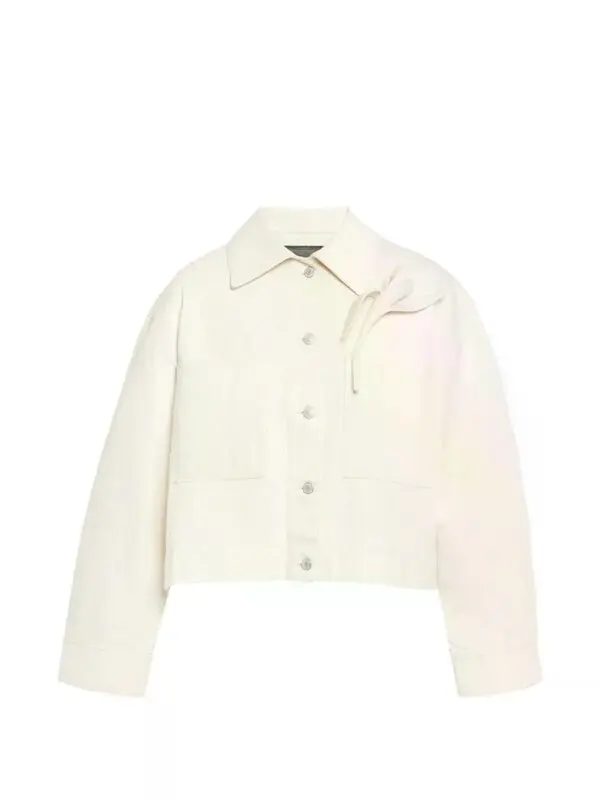 Erdem Floral-appliqué Cropped Denim Jacket