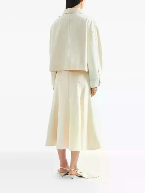 Erdem Floral-appliqué Cropped Denim Jacket