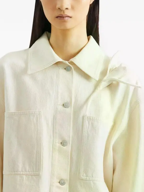 Erdem Floral-appliqué Cropped Denim Jacket