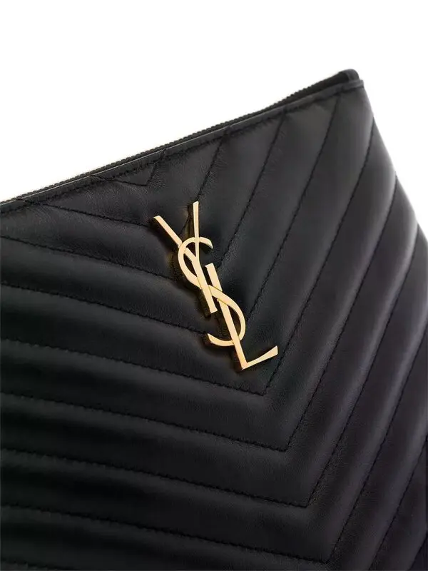 Saint Laurent Cassandre Quilted Leather Clutch