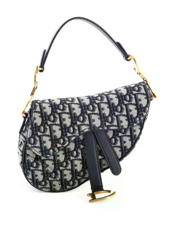 Dior Saddle Oblique Canvas Mini Shoulder Bag - Blue