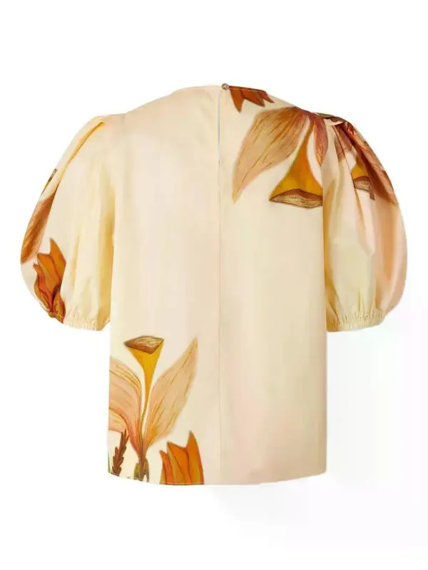 Ulla Johnson Las Olas Botanical-print Top - Neutrals