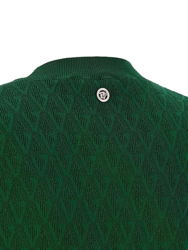 Versace Jacquard Short-sleeve Sweater