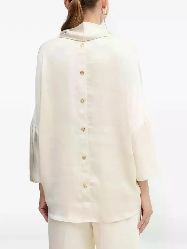Joseph Ribkoff Cowl-neck Button Blouse