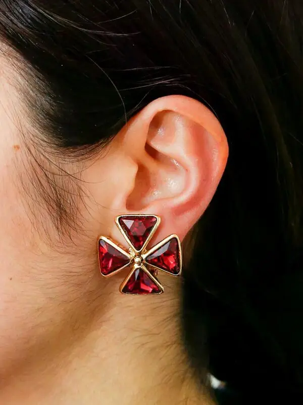 Saint Laurent 1990s Crystal-embellished Clip-on Earrings