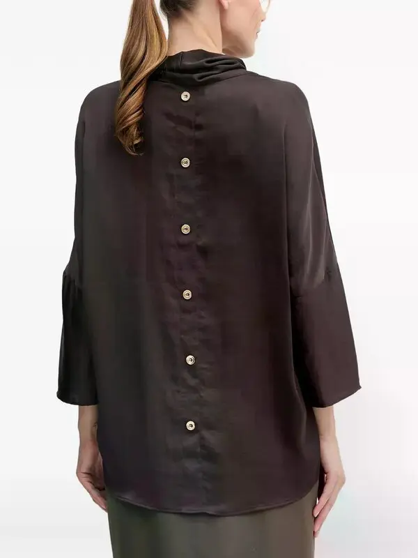 Joseph Ribkoff Cowl Neck Blouse - Brown