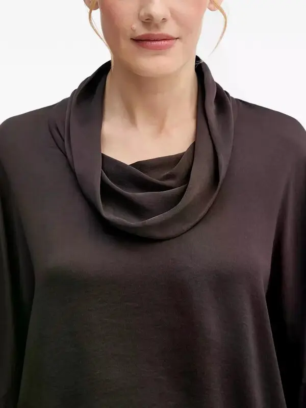 Joseph Ribkoff Cowl Neck Blouse - Brown
