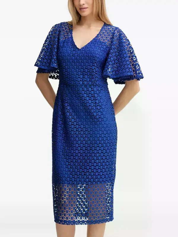 Joseph Ribkoff Lace V-neck Midi Dress