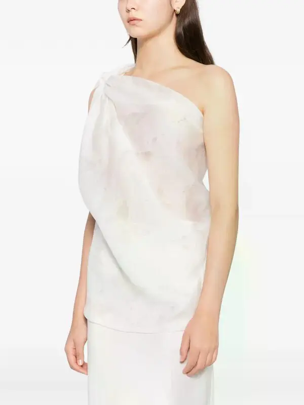 BLAKLACE Butterfly One-shoulder Top - White
