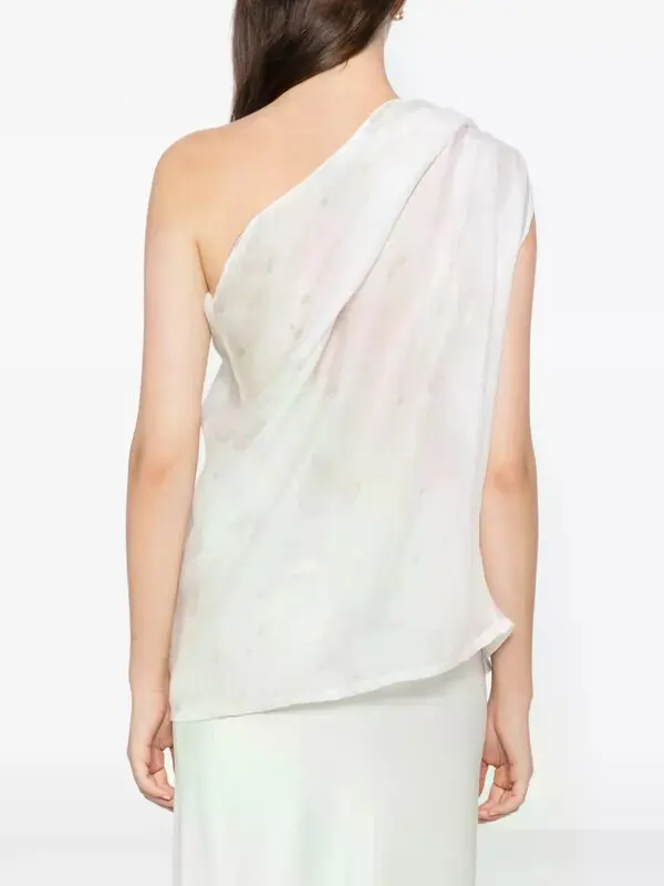BLAKLACE Butterfly One-shoulder Top - White