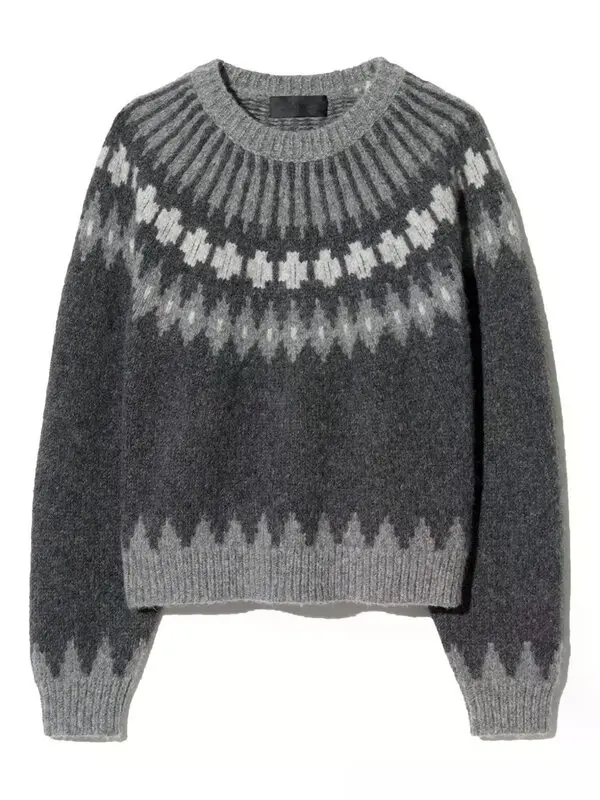 NILI LOTAN Alena Fair Isle Sweater - Grey