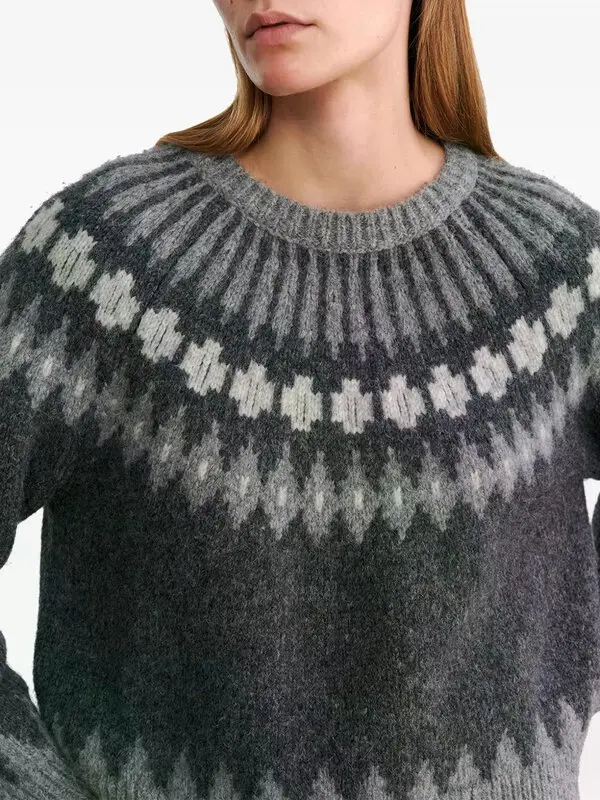 NILI LOTAN Alena Fair Isle Sweater - Grey
