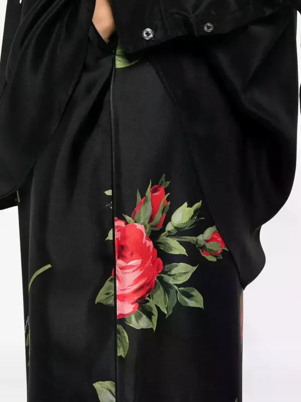 Dolce & Gabbana Floral-print Trousers - Black