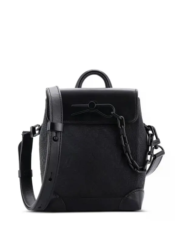 LOUIS VUITTON Steamer Bag Monogram Taurillon Leather Nano - Black