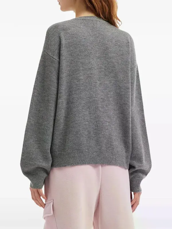 B+AB Appliqué Round Neck Sweater - Grey
