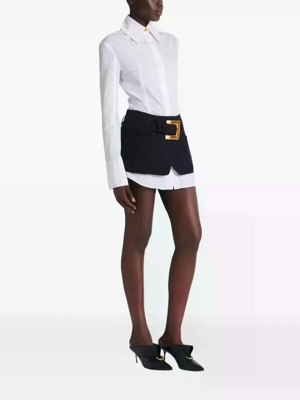 Balmain Belted-waist Mini Skirt