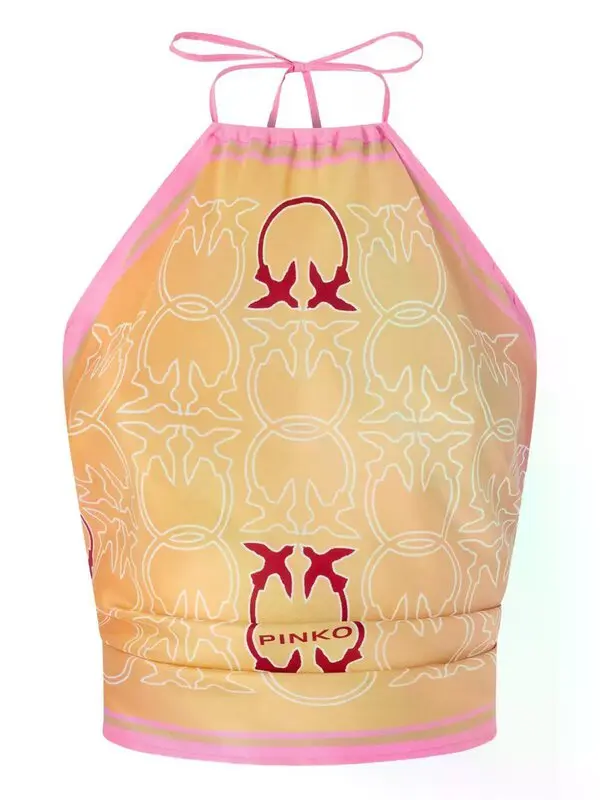 Pinko Logo-print Tie Beach Cover-up - Neutrals