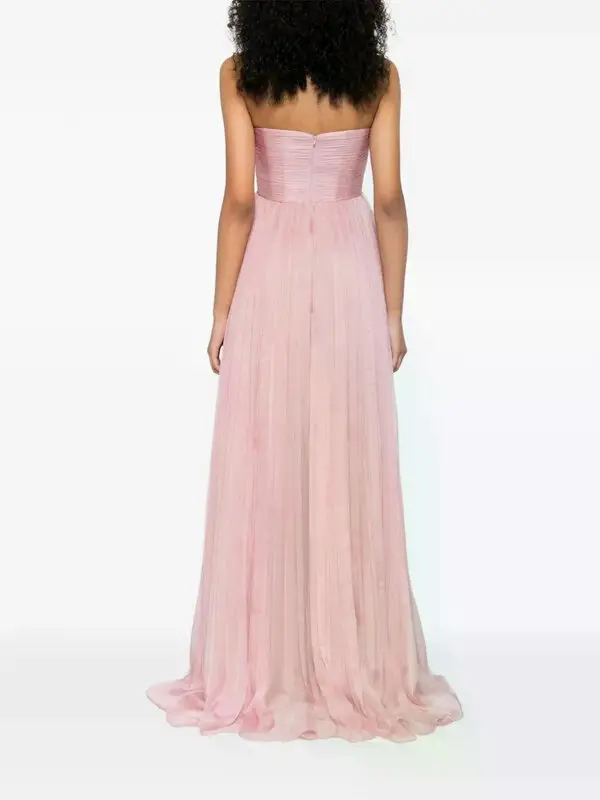 M.MARQUISE Ines Floral-appliqué Maxi Dress - Pink