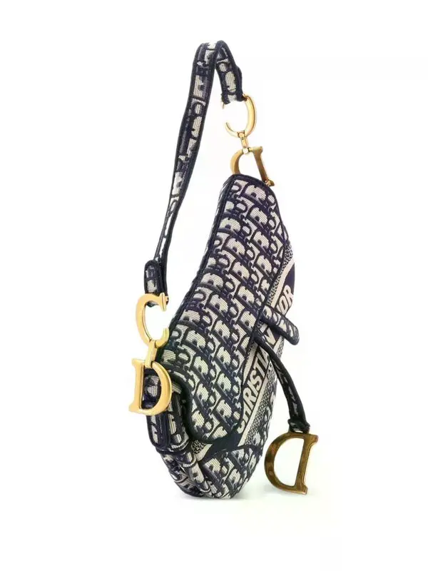 Dior Saddle Oblique Canvas Shoulder Bag - Blue